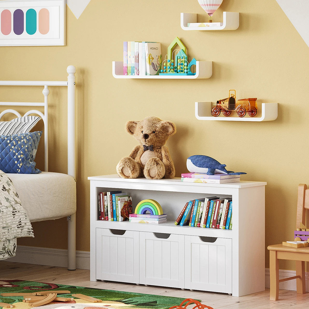 VASAGLE Toy Storage for Kids, Storage Unit, Storage Cabinet with Wheel ...